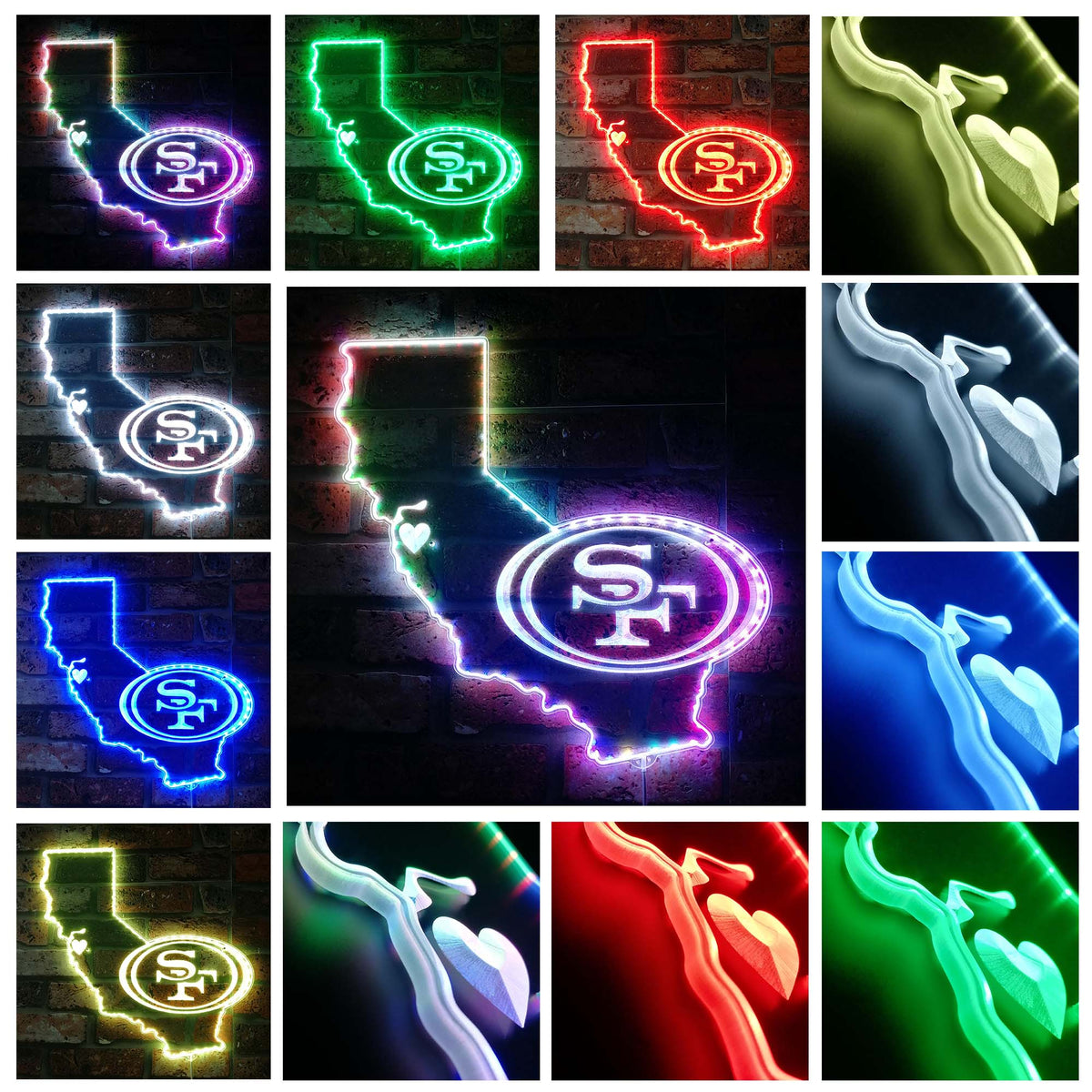 San Francisco 49ers Map Dynamic RGB Edge Lit LED Sign | PROLEDSIGN