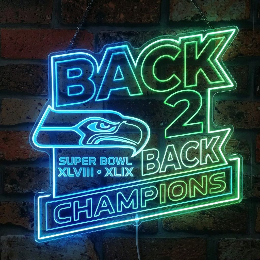 Seattle Seahawks 12th Man Dynamic RGB Edge Lit LED Sign | PROLEDSIGN
