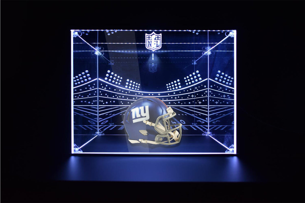 New York Giants Football Helmet LED Light Display Case | Football Memo