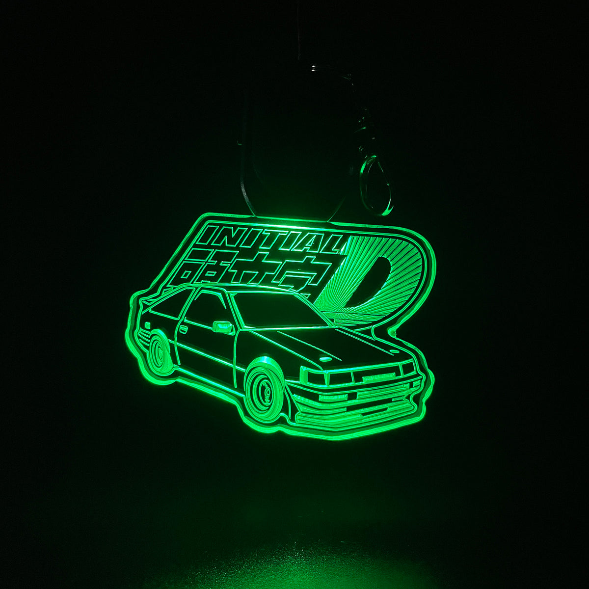 Initial D AE86 LED Light Acrylic Keychain , Christmas Tree Ornament