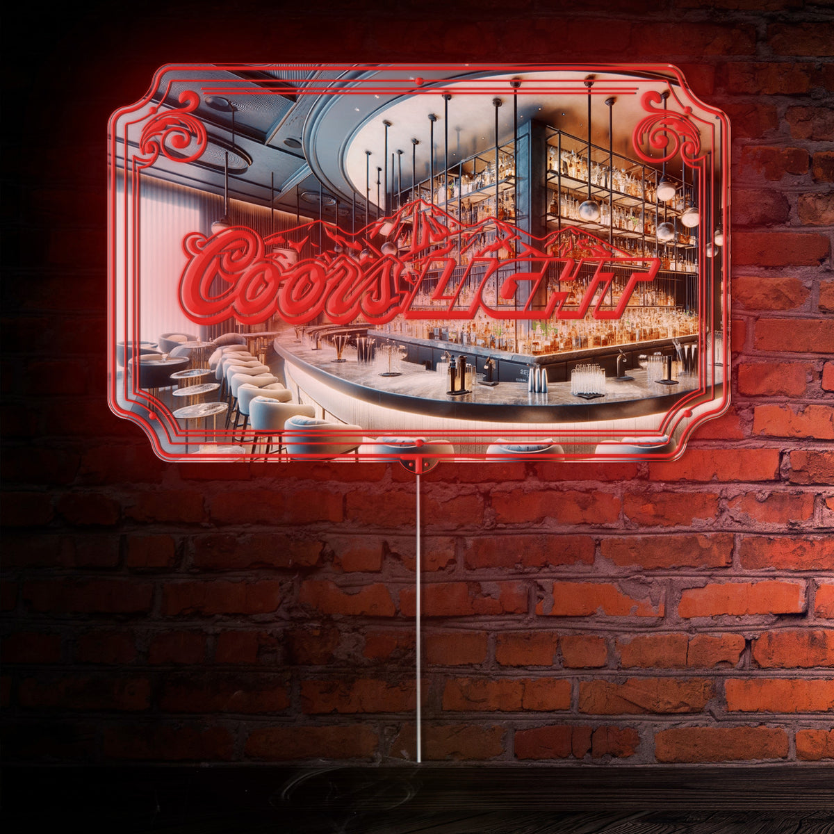 Coors Light RGB LED Neon Sign with Elegant Mirror Backing | PROLEDSIGN