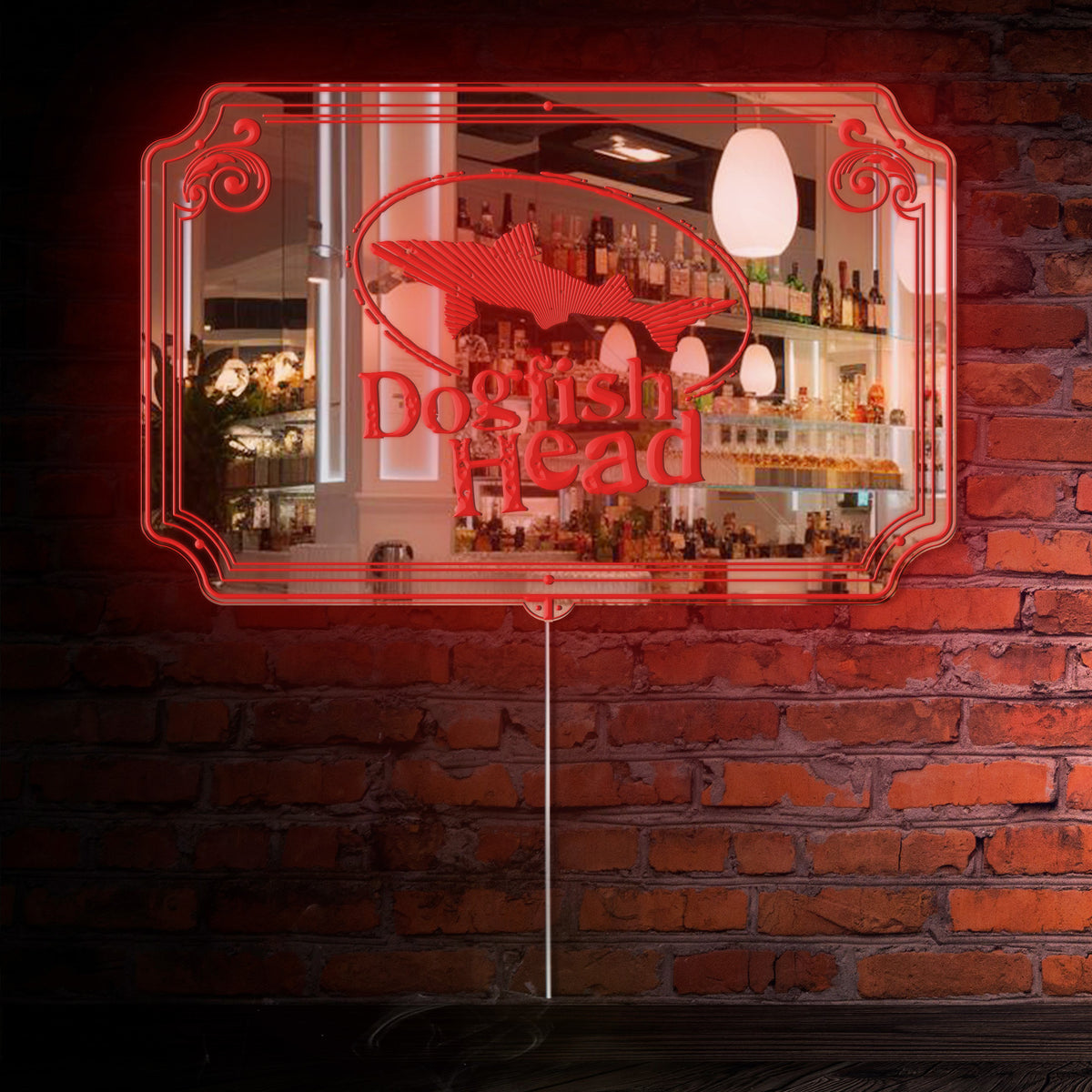 Dogfish Head RGB LED Neon Sign with Elegant Mirror Backing | PROLEDSIGN