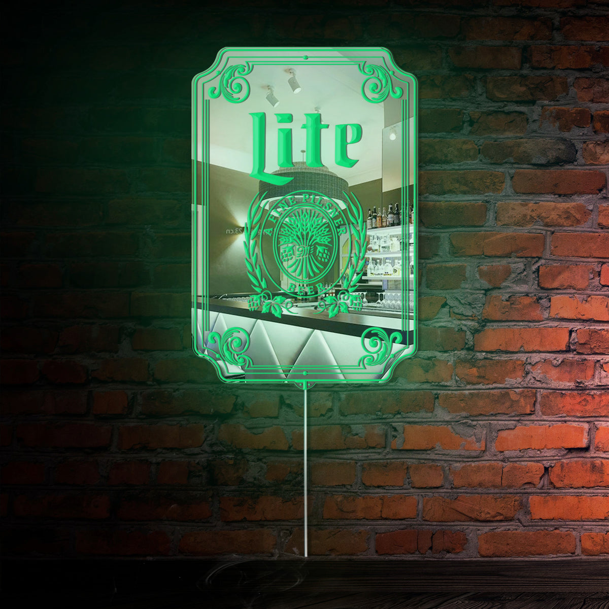 Miller Lite RGB LED Neon Sign with Elegant Mirror Backing | PROLEDSIGN