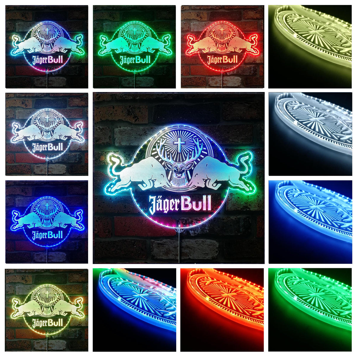 Jager Red Bull Dynamic RGB Edge Lit LED Sign | PROLEDSIGN