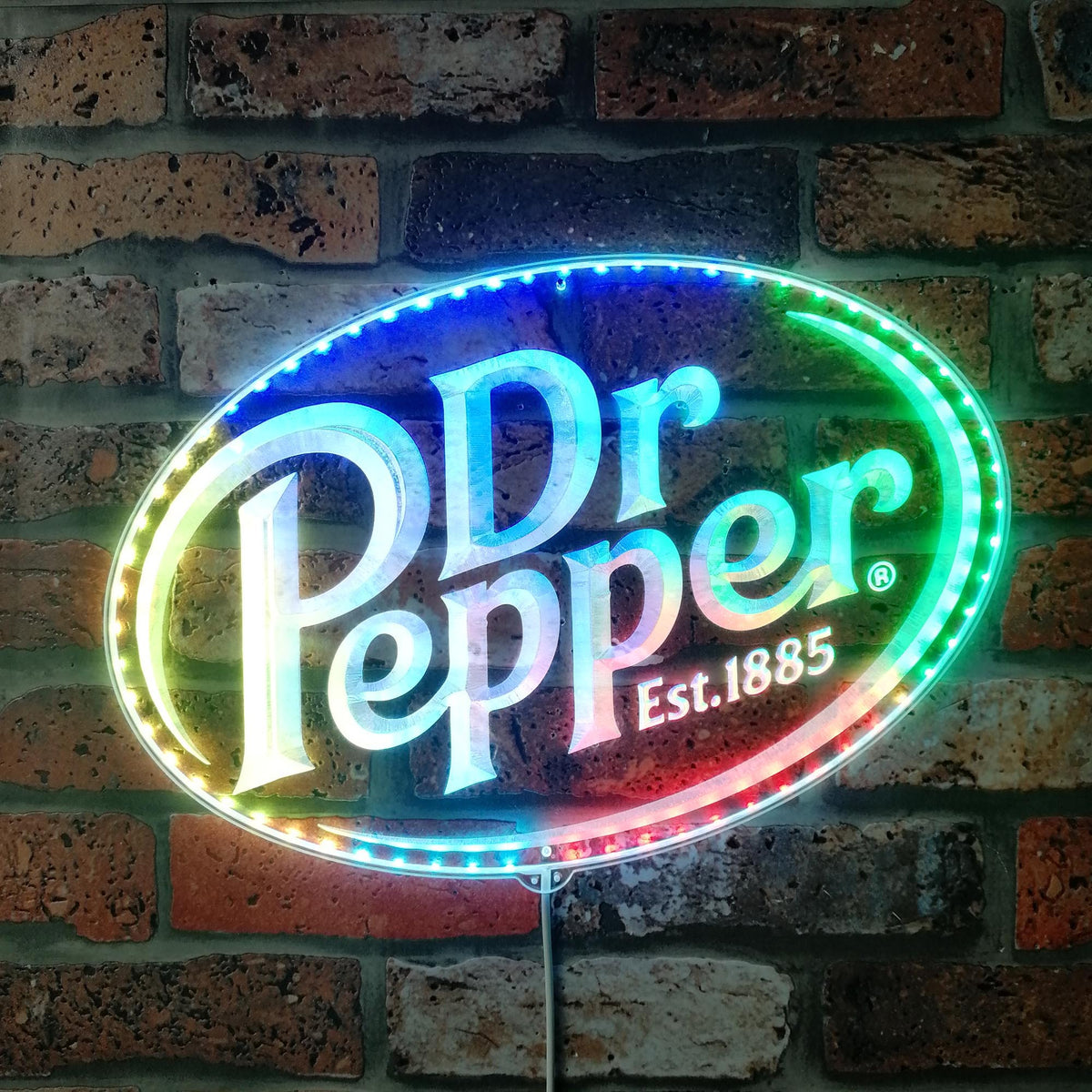 Dr Pepper Dynamic RGB Edge Lit LED Sign | PROLEDSIGN