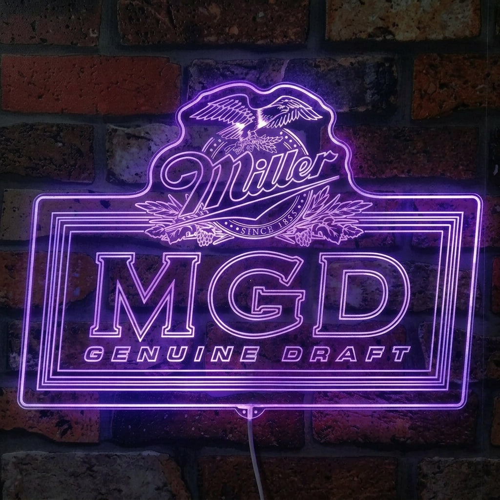 Miller Lite MGD Genuine Draft Beer Dynamic RGB Edge Lit LED Sign ...