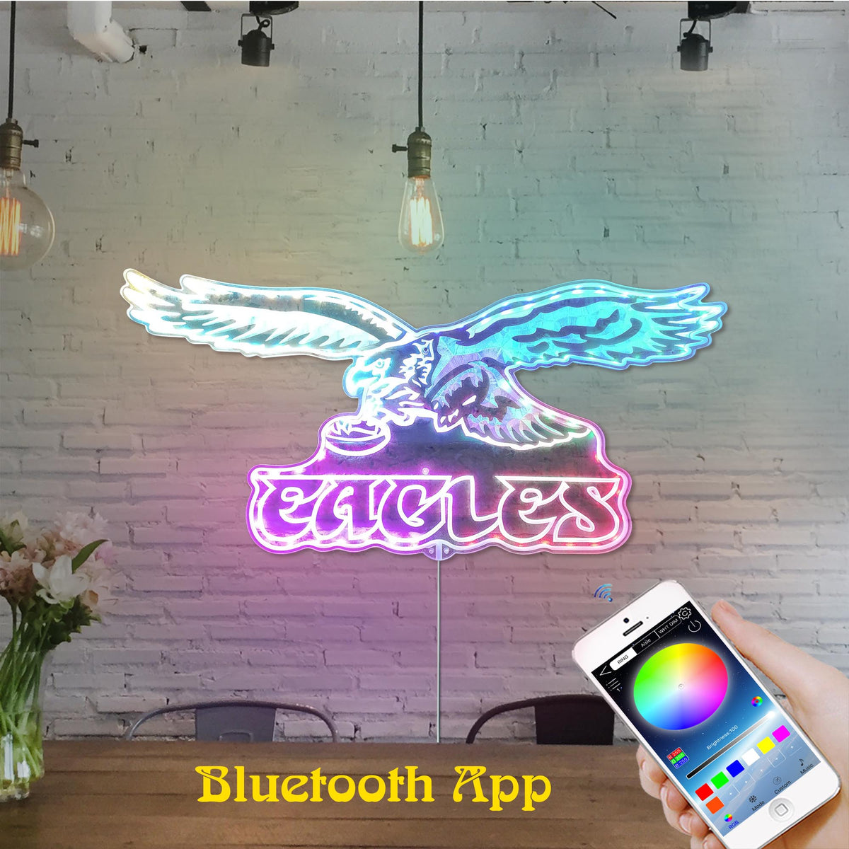 Philadelphia Eagles Dynamic RGB Edge Lit LED Sign | PROLEDSIGN