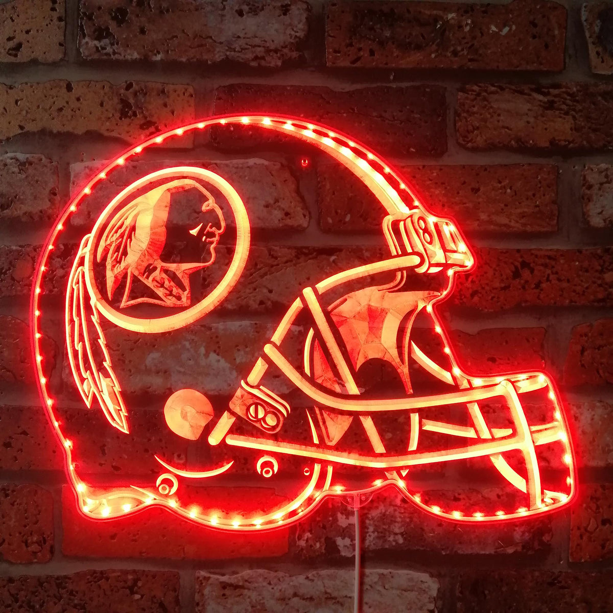 NFL Helmet Washington Redskins Dynamic RGB Edge Lit LED Sign | PROLEDSIGN