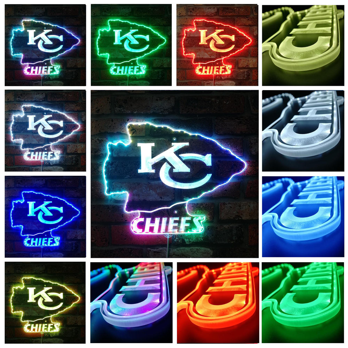 Kansas City Chiefs Dynamic RGB Edge Lit LED Sign | PROLEDSIGN