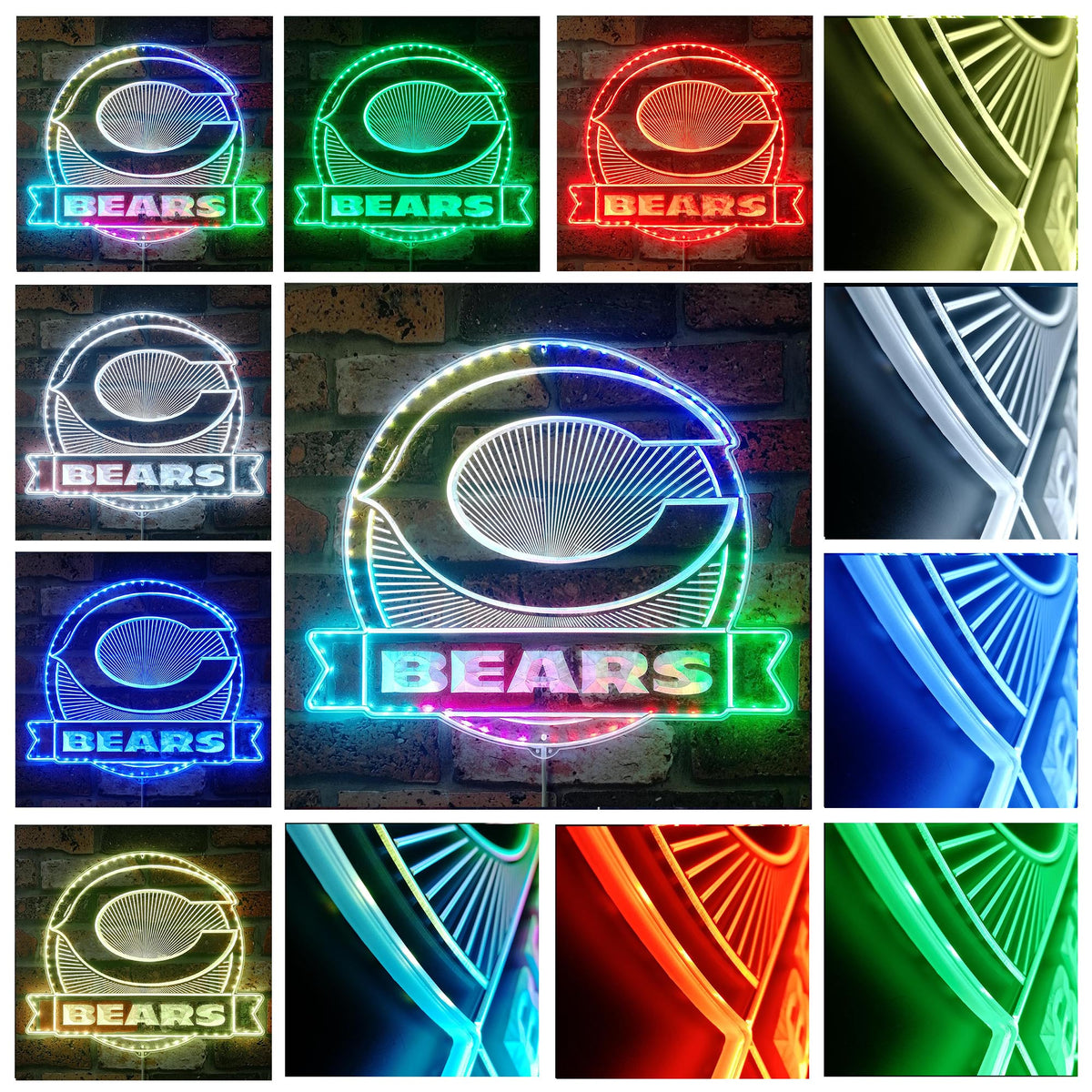 Chicago Bears Dynamic RGB Edge Lit LED Sign | PROLEDSIGN