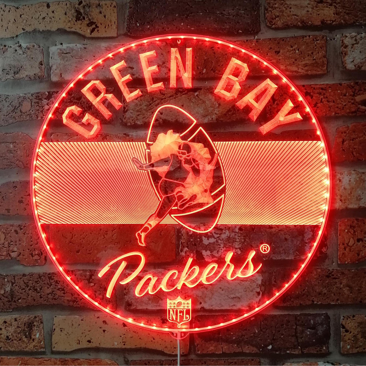 Green Bay Packers Dynamic RGB Edge Lit LED Sign | PROLEDSIGN