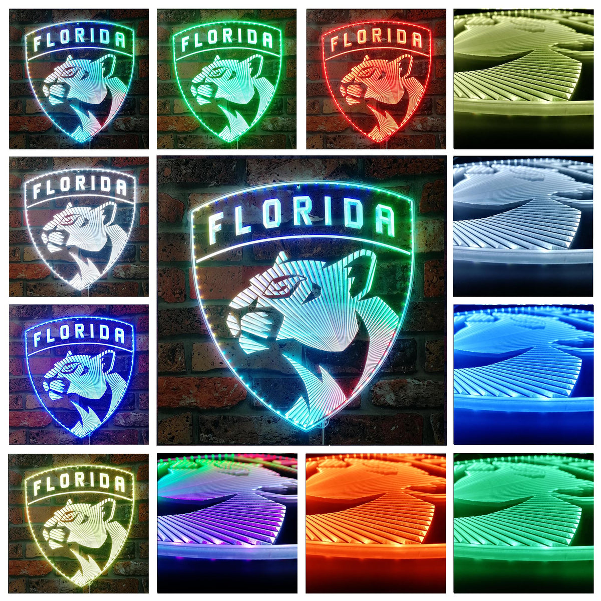 Florida Panthers Dynamic RGB Edge Lit LED Sign | PROLEDSIGN