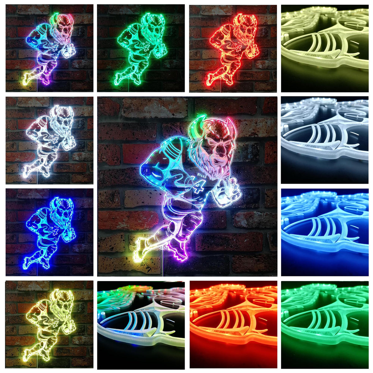 Let's Go Buffalo Bills Dynamic RGB Edge Lit LED Sign | PROLEDSIGN