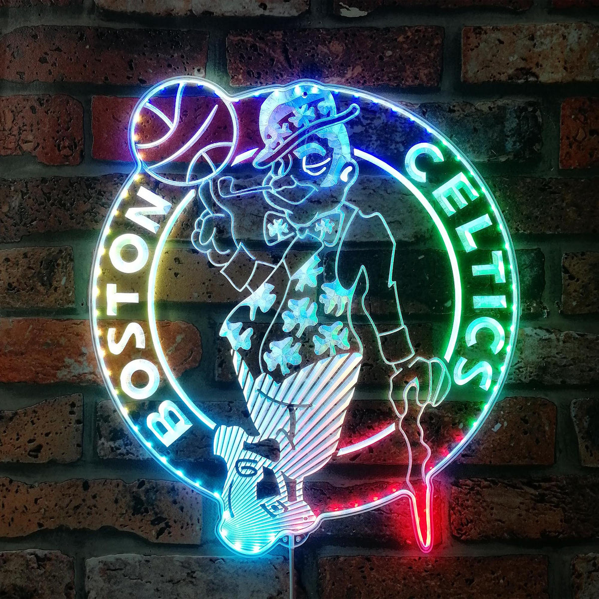 Boston Celtics Dynamic RGB Edge Lit LED Sign | PROLEDSIGN