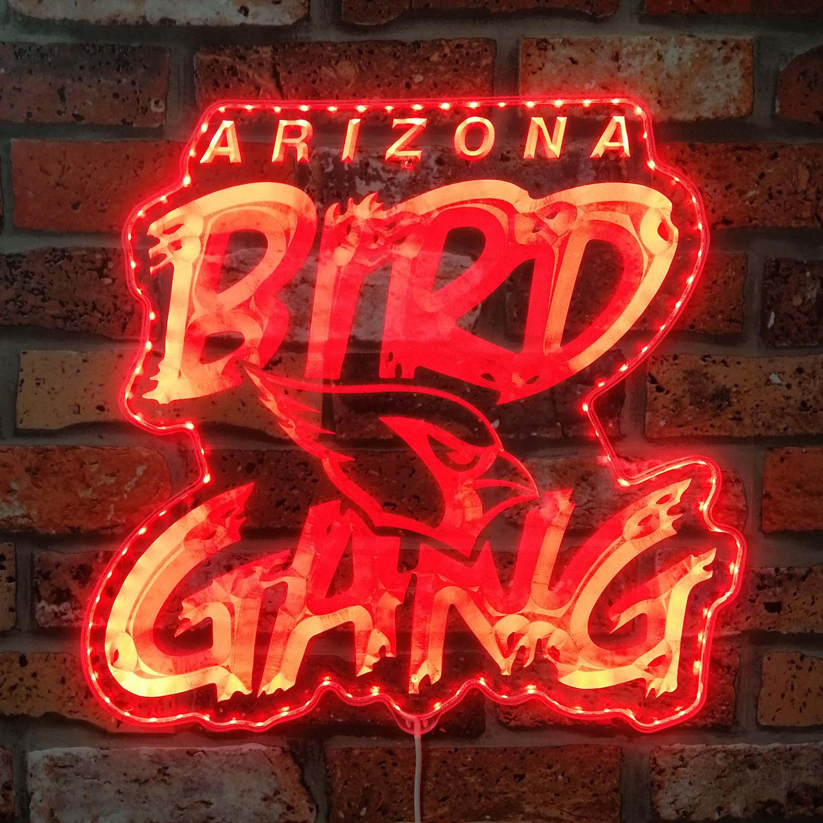 Arizona Cardinals BIRD GANG Dynamic RGB Edge Lit LED Sign | PROLEDSIGN