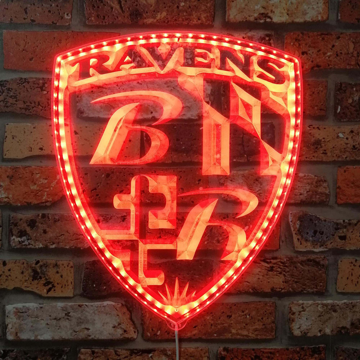 Baltimore Ravens Bar Dynamic RGB Edge Lit LED Sign | PROLEDSIGN