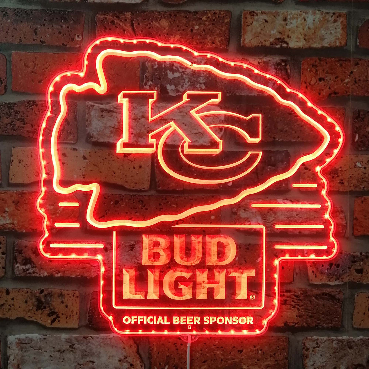 Kansas City Chiefs Bud Light Dynamic RGB Edge Lit LED Sign | PROLEDSIGN