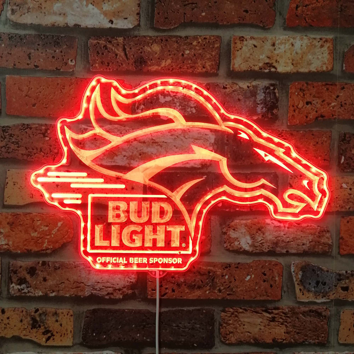 Bud Light & Denver Broncos Dynamic RGB Edge Lit LED Sign | PROLEDSIGN