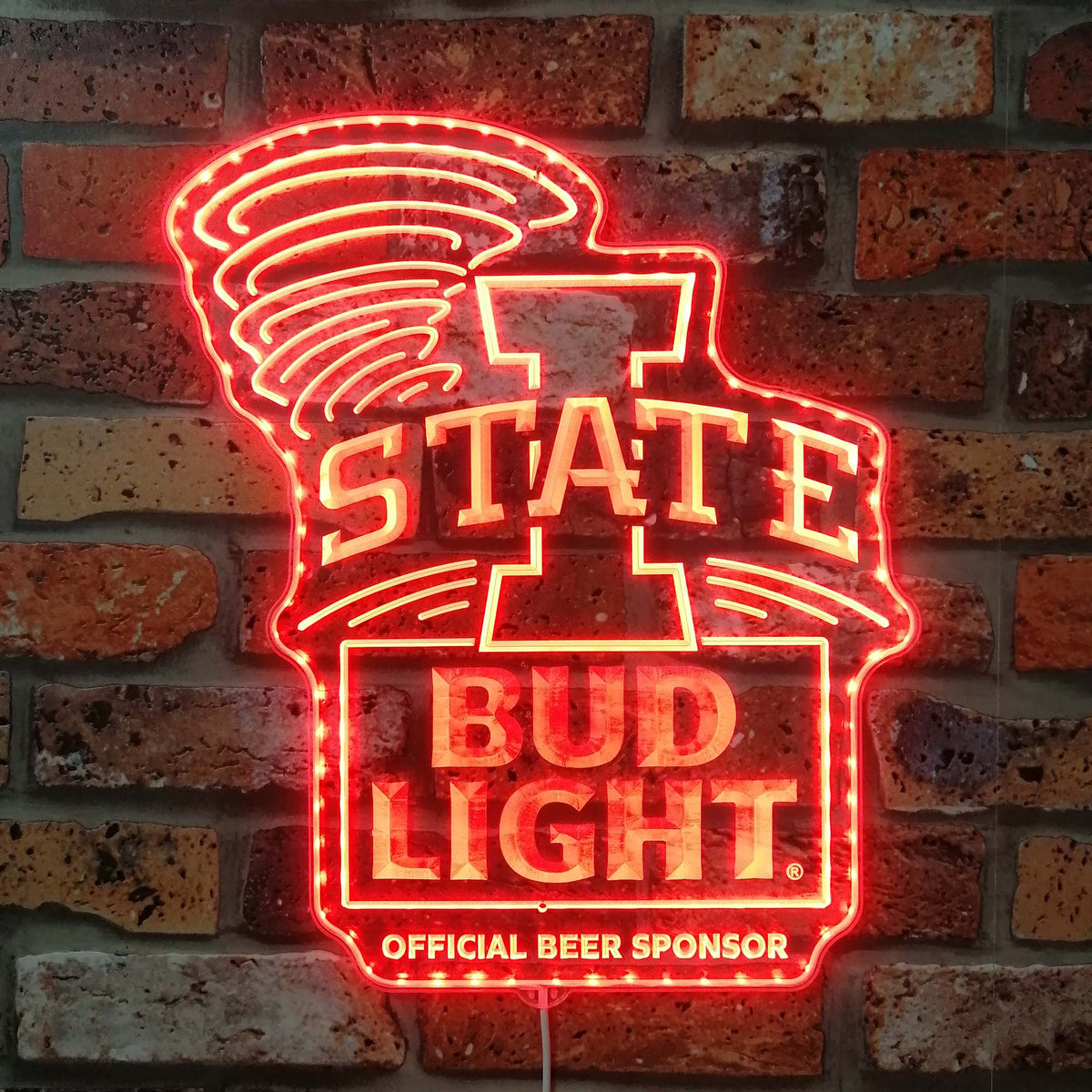 Bud Light & Iowa State Cyclones Dynamic RGB Edge Lit LED Sign | PROLEDSIGN