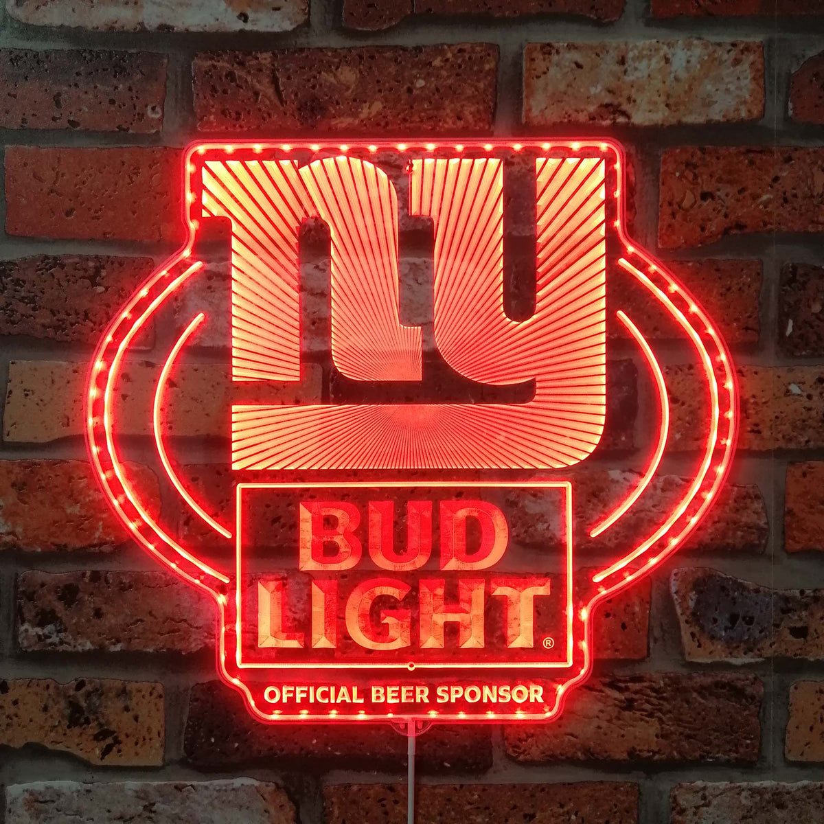 Bud Light & New York Giants Dynamic RGB Edge Lit LED Sign | PROLEDSIGN