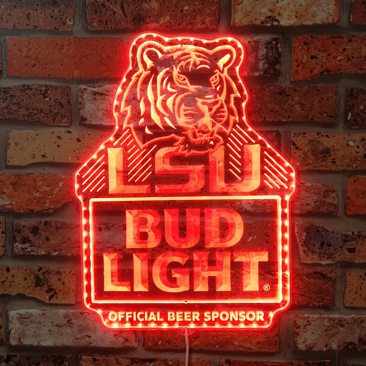 Bud Light LSU Tigers Dynamic RGB Edge Lit LED Sign | PROLEDSIGN