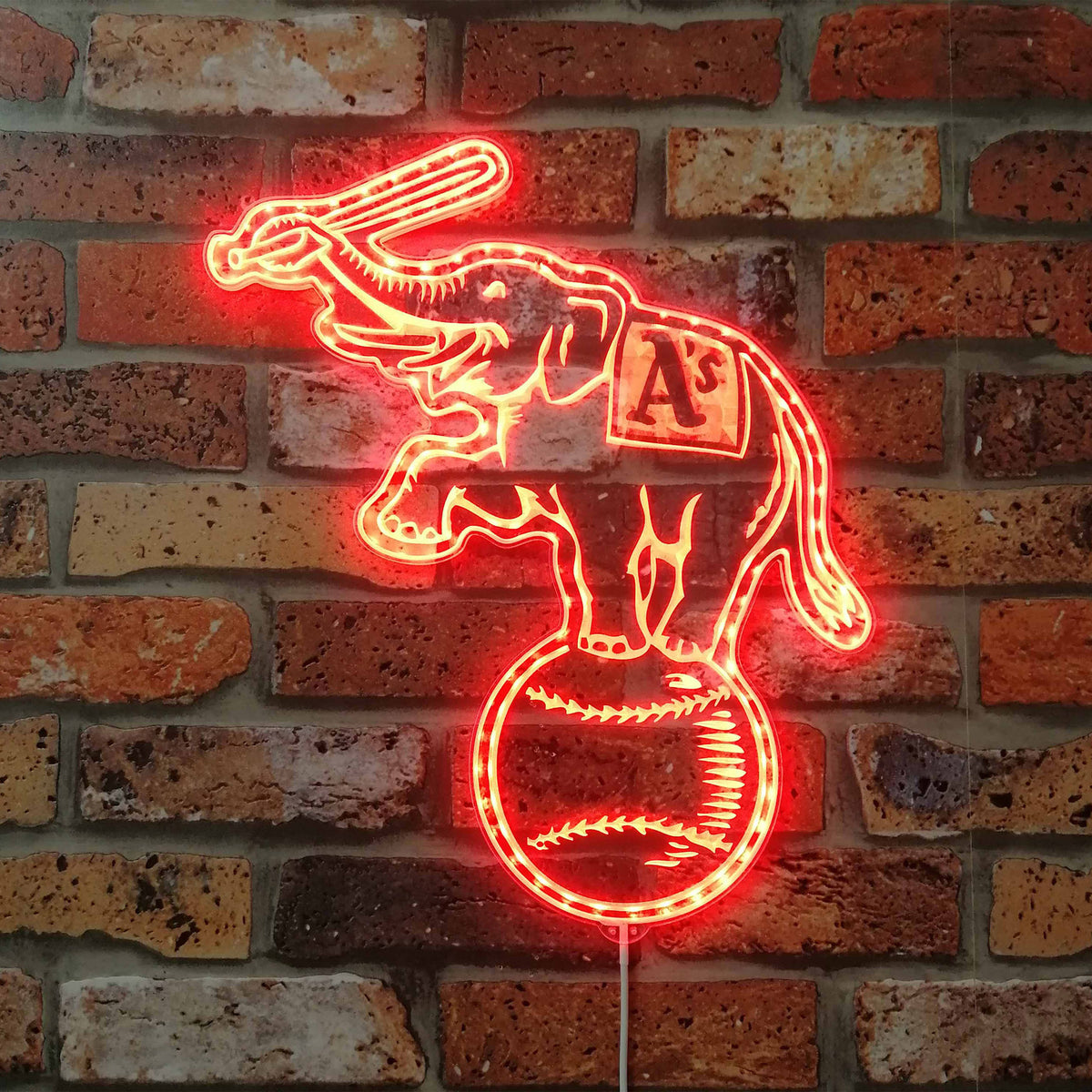 Oakland Athletics Alternate Logo Dynamic RGB Edge Lit LED Sign | PROLEDSIGN