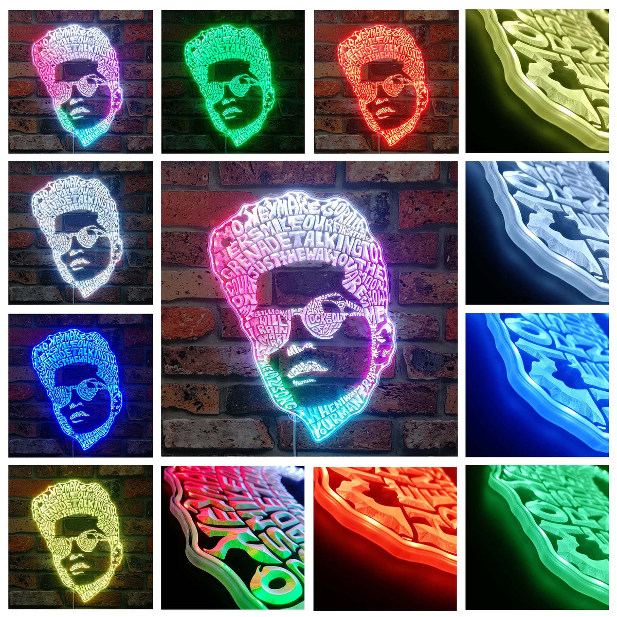 Bruno Mars Dynamic RGB Edge Lit LED Sign | PROLEDSIGN