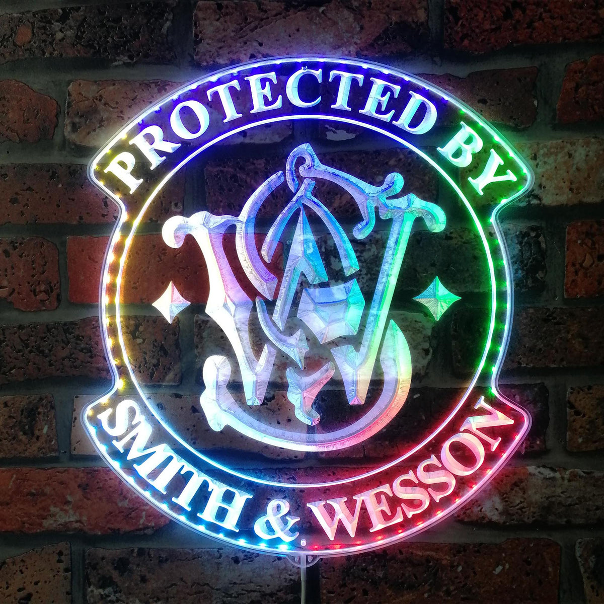 Smith & Wesson Dynamic RGB Edge Lit LED Sign | PROLEDSIGN
