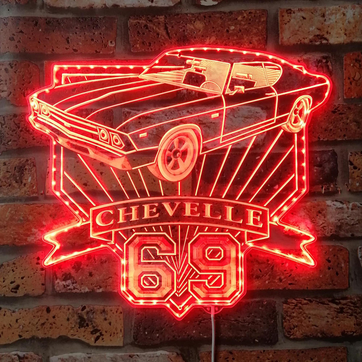 Chevrolet chevelle 1969 Dynamic RGB Edge Lit LED Sign | PROLEDSIGN
