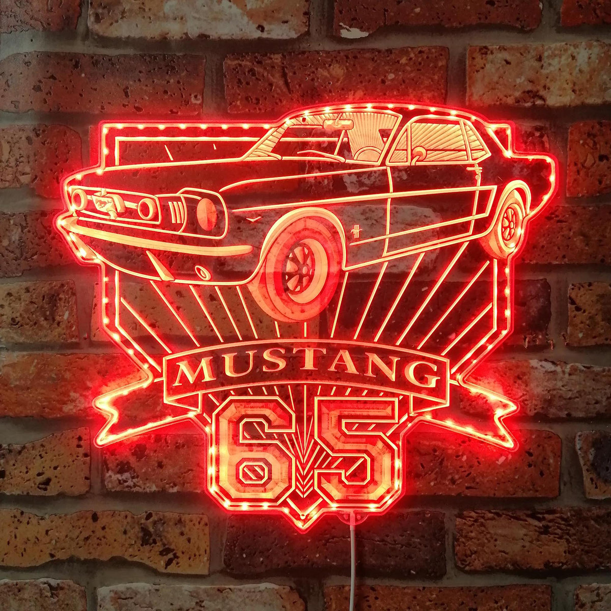 1965 frd mustang gt Dynamic RGB Edge Lit LED Sign | PROLEDSIGN