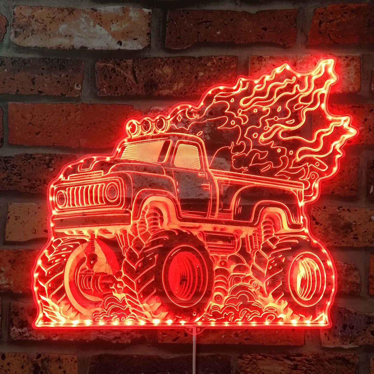 Monster Jam Truck Dynamic RGB Edge Lit LED Sign | PROLEDSIGN