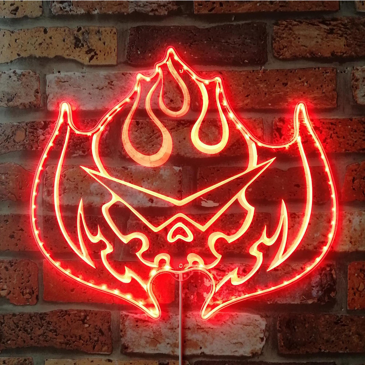 Gurren Lagann Flaming Skull Dynamic RGB Edge Lit LED Sign | PROLEDSIGN