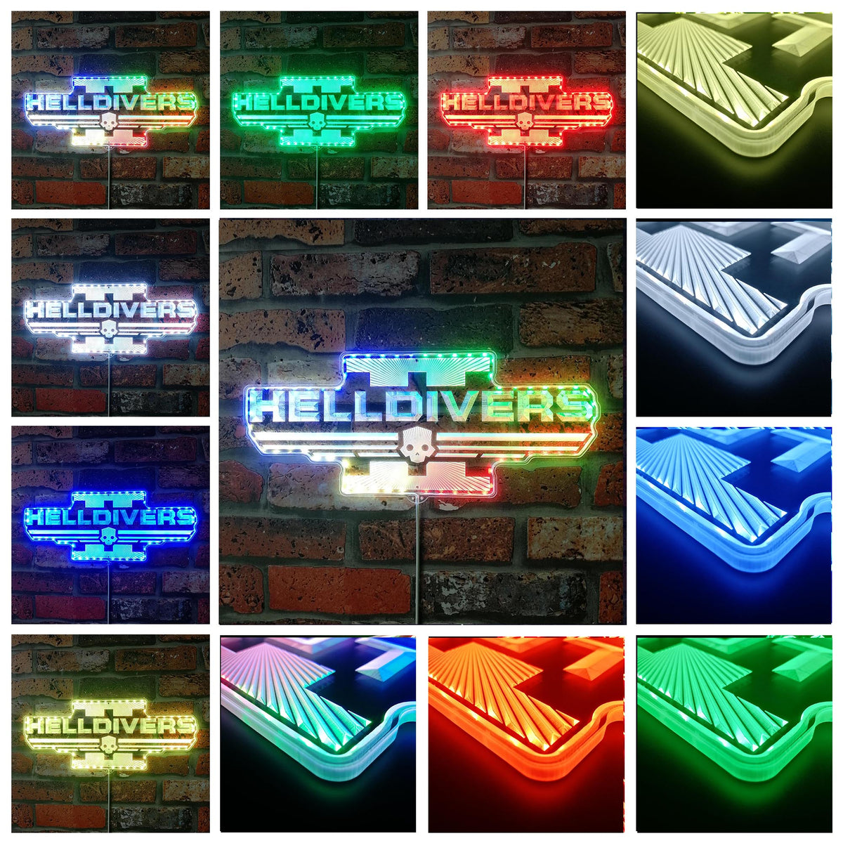 Helldivers Dynamic RGB Edge Lit LED Sign | PROLEDSIGN