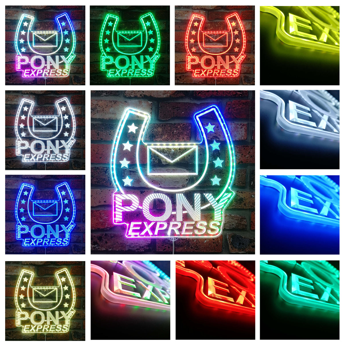 Mouthwashing Pony Express Dynamic RGB Edge Lit LED Sign | PROLEDSIGN