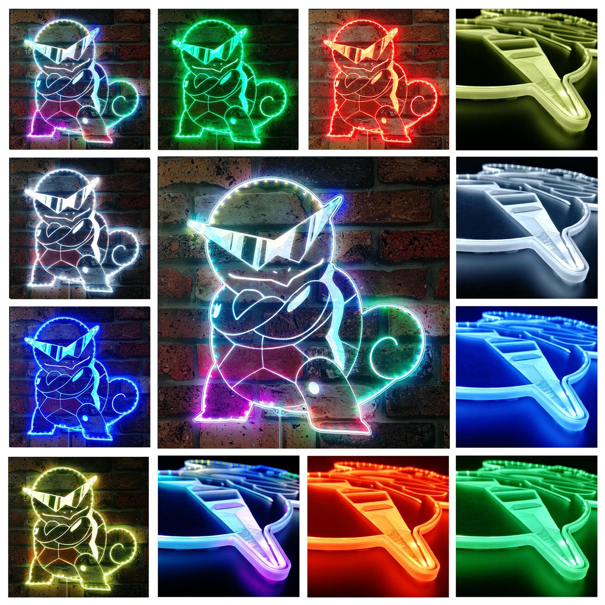 Pokeman Squirtle Dynamic RGB Edge Lit LED Sign | PROLEDSIGN