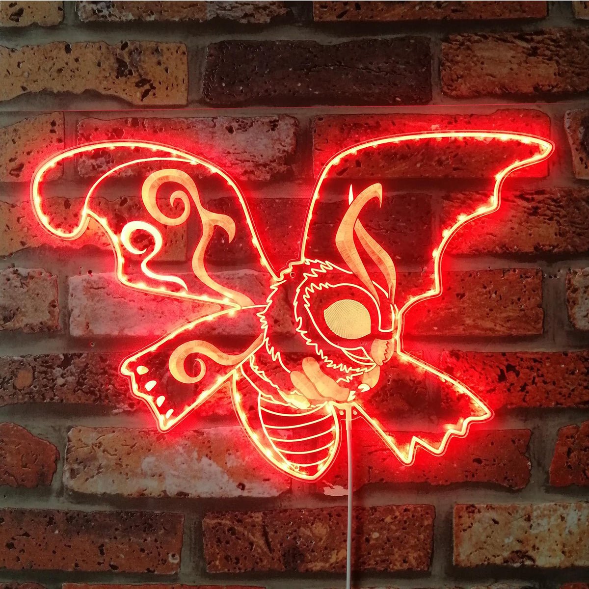 Mothra Godzilla Dynamic RGB Edge Lit LED Sign | PROLEDSIGN
