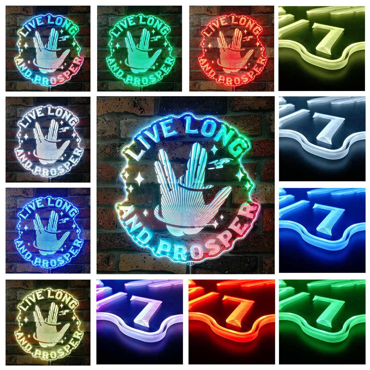 Live Long and Prosper Dynamic RGB Edge Lit LED Sign | PROLEDSIGN