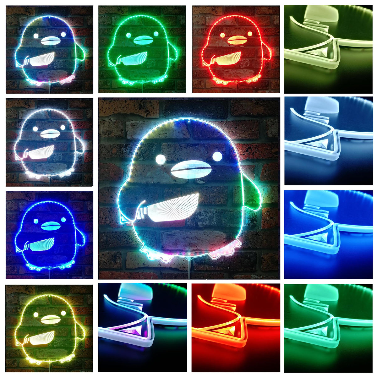 Duck with Knife Dynamic RGB Edge Lit LED Sign | PROLEDSIGN
