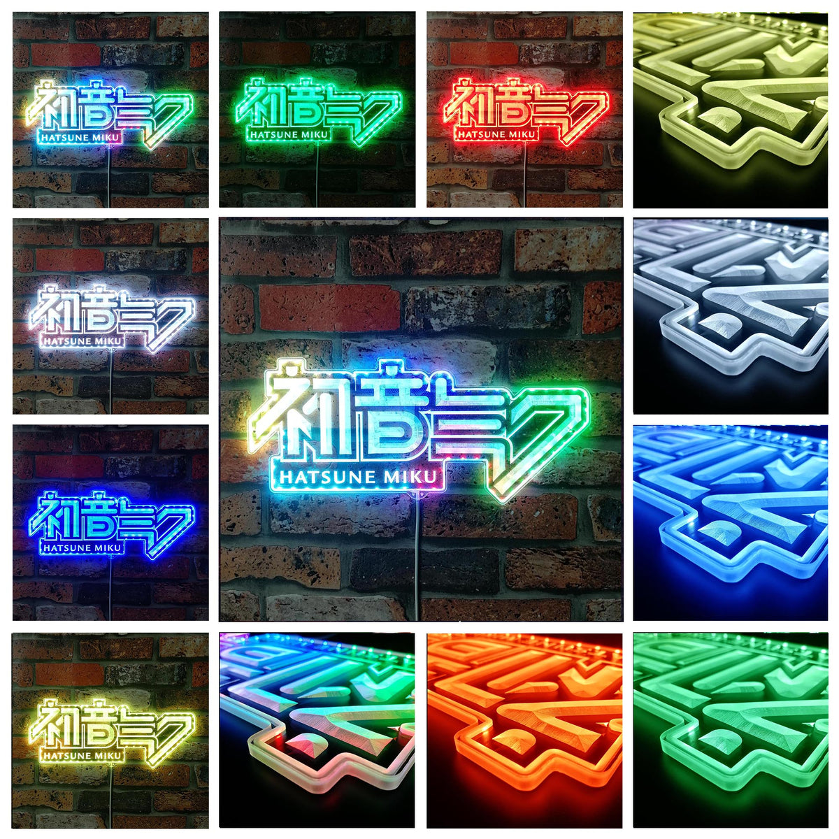 Hatsune Miku Dynamic RGB Edge Lit LED Sign | PROLEDSIGN