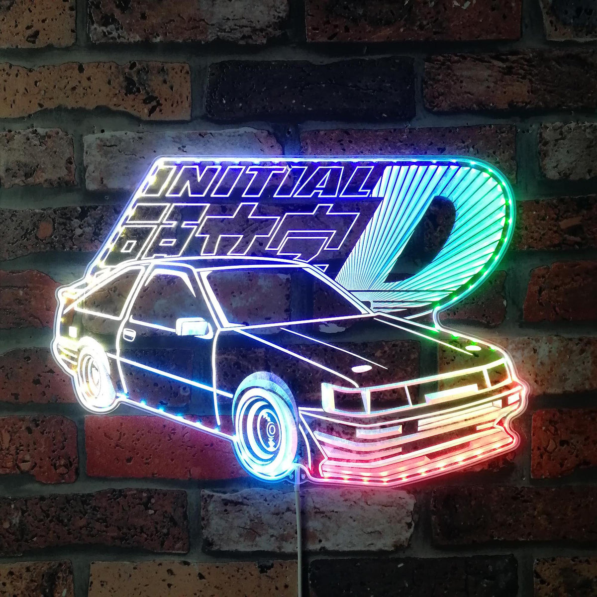 Inital D Dynamic RGB Edge Lit LED Sign | PROLEDSIGN