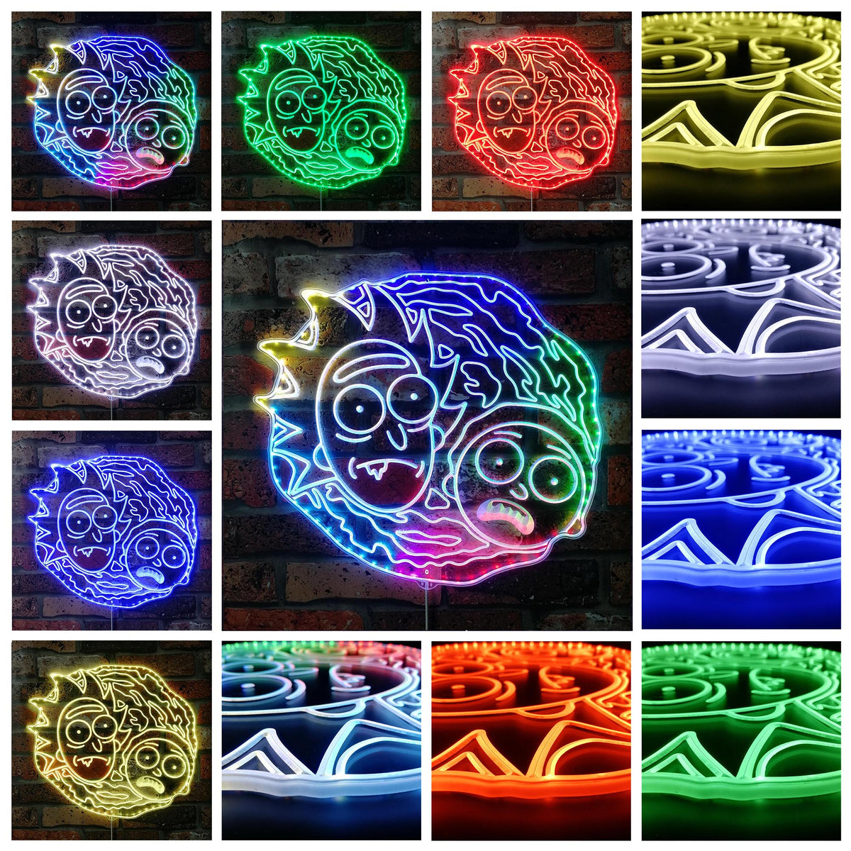 Rick and Morty Dynamic RGB Edge Lit LED Sign | PROLEDSIGN