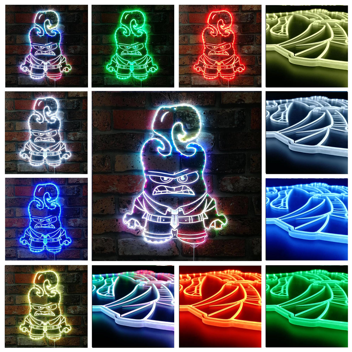 Anger Inside Out Dynamic RGB Edge Lit LED Sign | PROLEDSIGN