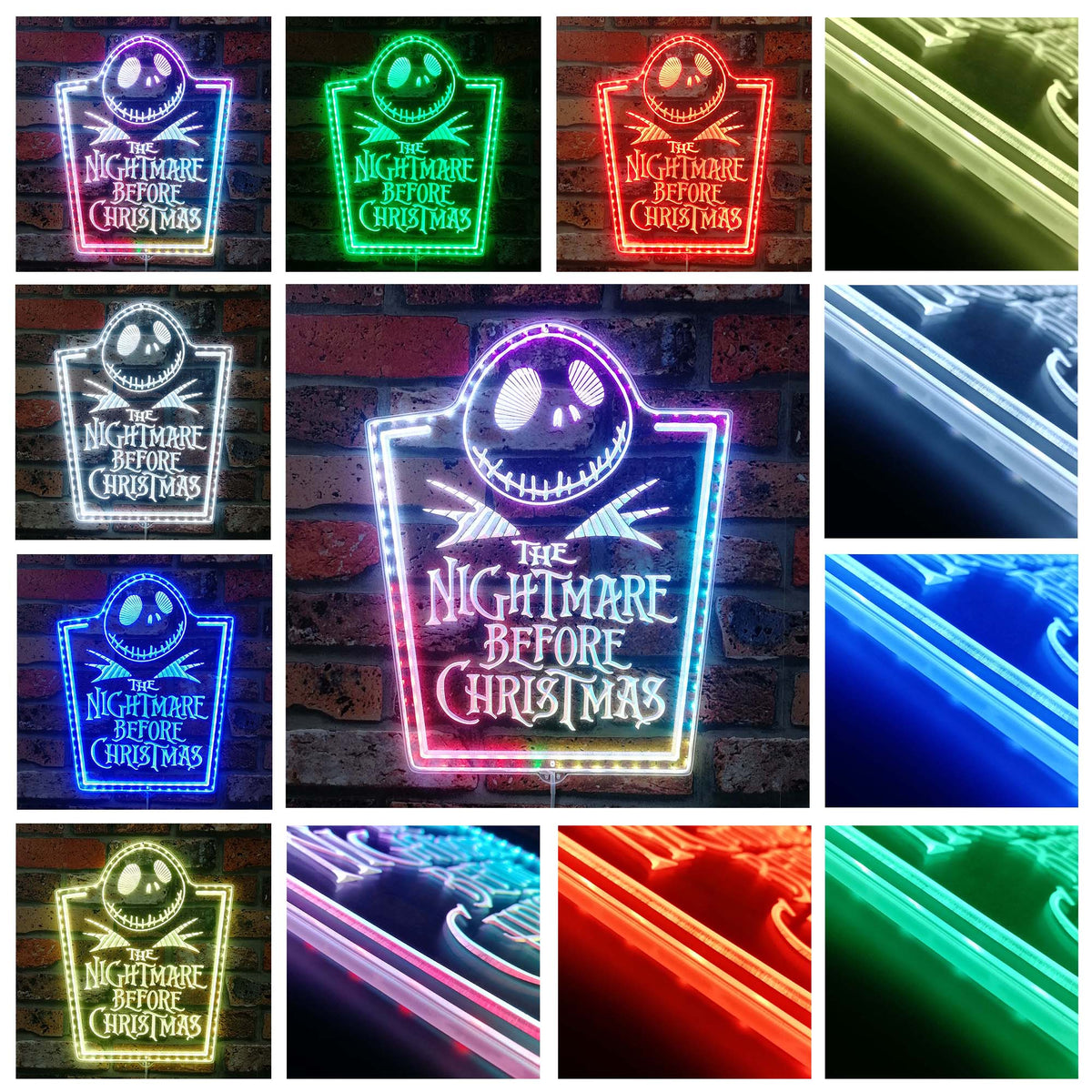 Nightmare before Christmas Dynamic RGB Edge Lit LED Sign | PROLEDSIGN