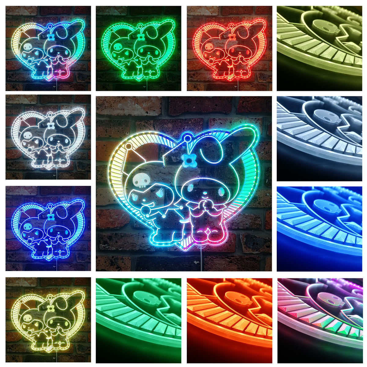 My Melody & Kuromi Dynamic RGB Edge Lit LED Sign | PROLEDSIGN