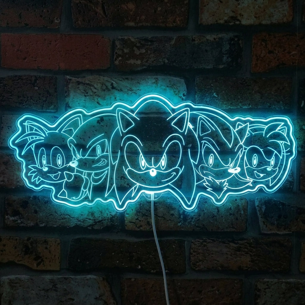 Sonic the Hedgehog Tails Knuckles Shadow Amy Rose Dynamic RGB Edge Lit ...