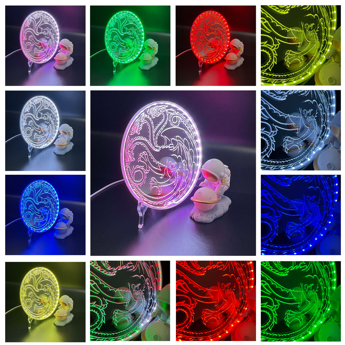 House of the Dragons Dynamic RGB Edge Lit LED Sign | PROLEDSIGN