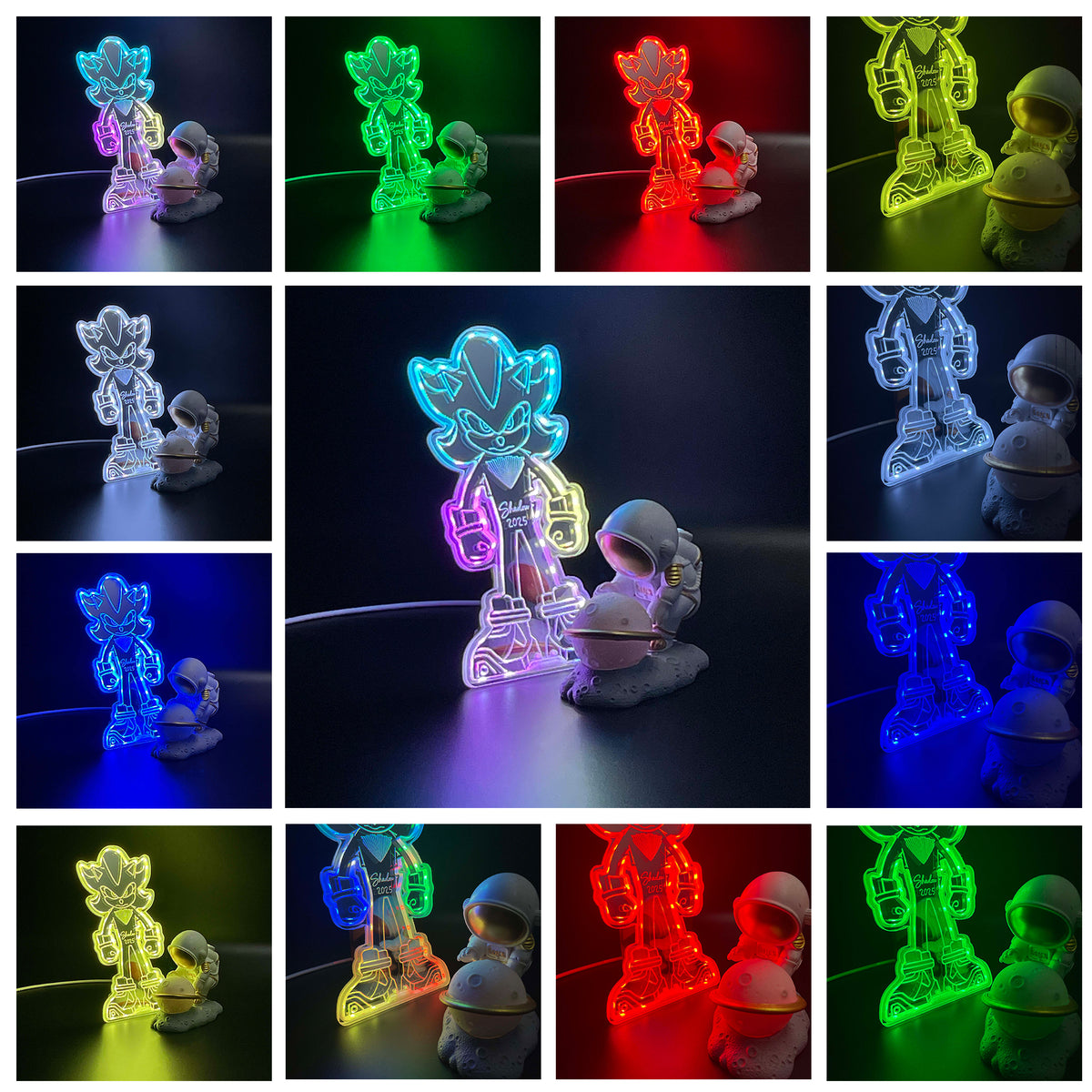 Shadow the Hedgehog Sonic Dynamic RGB Edge Lit LED Sign | PROLEDSIGN