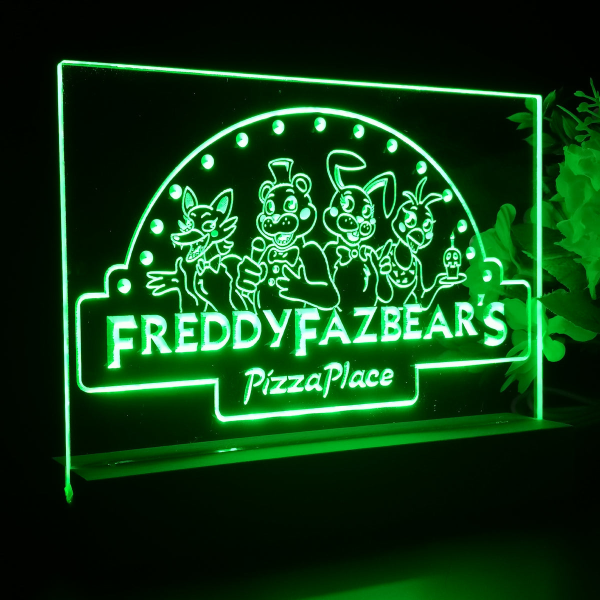 Custom Gift Freddy Fazbear's Pizzaplace FNAF Neon-like Led Night Desk ...