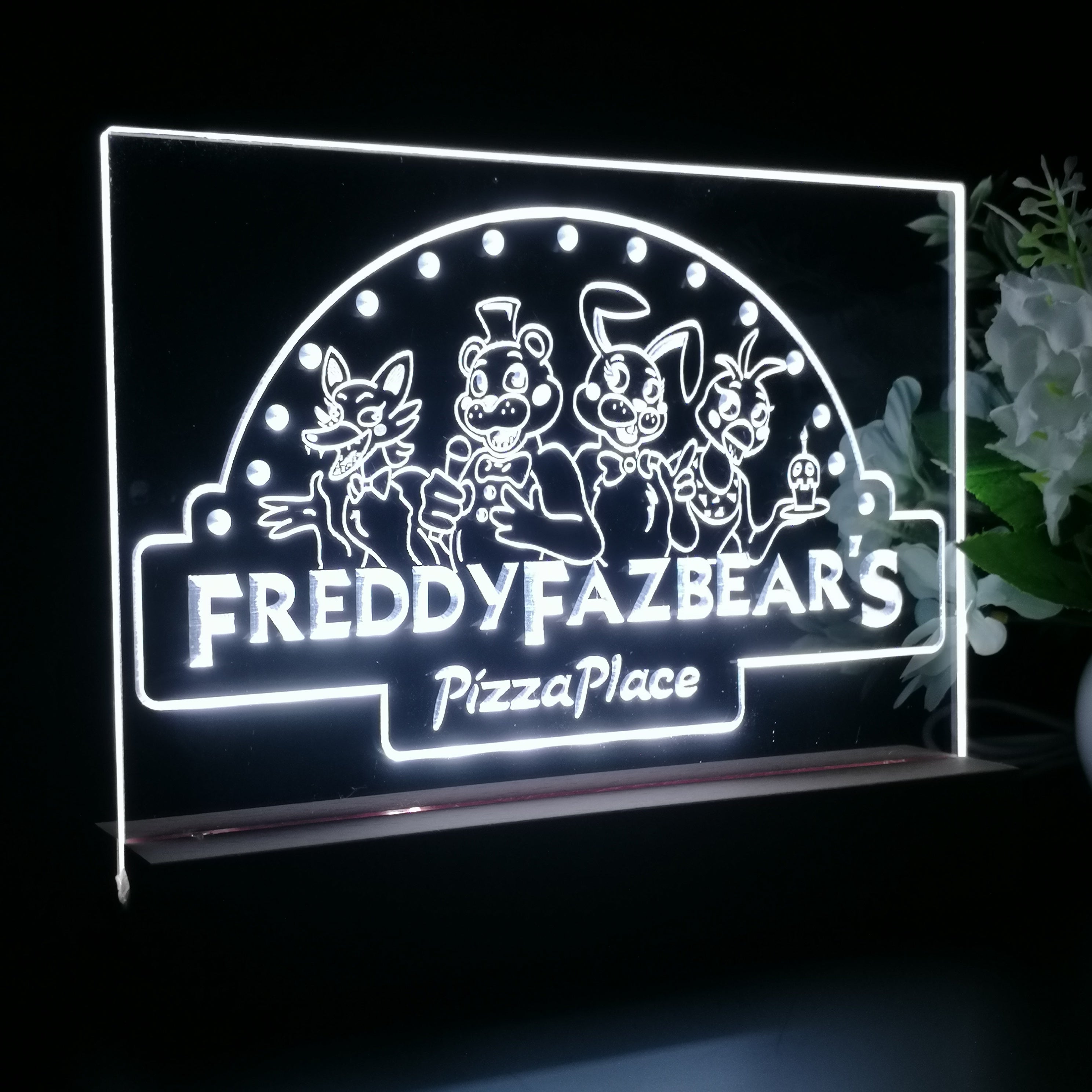 Custom Gift Freddy Fazbear's Pizzaplace FNAF Neon-like Led Night Desk ...