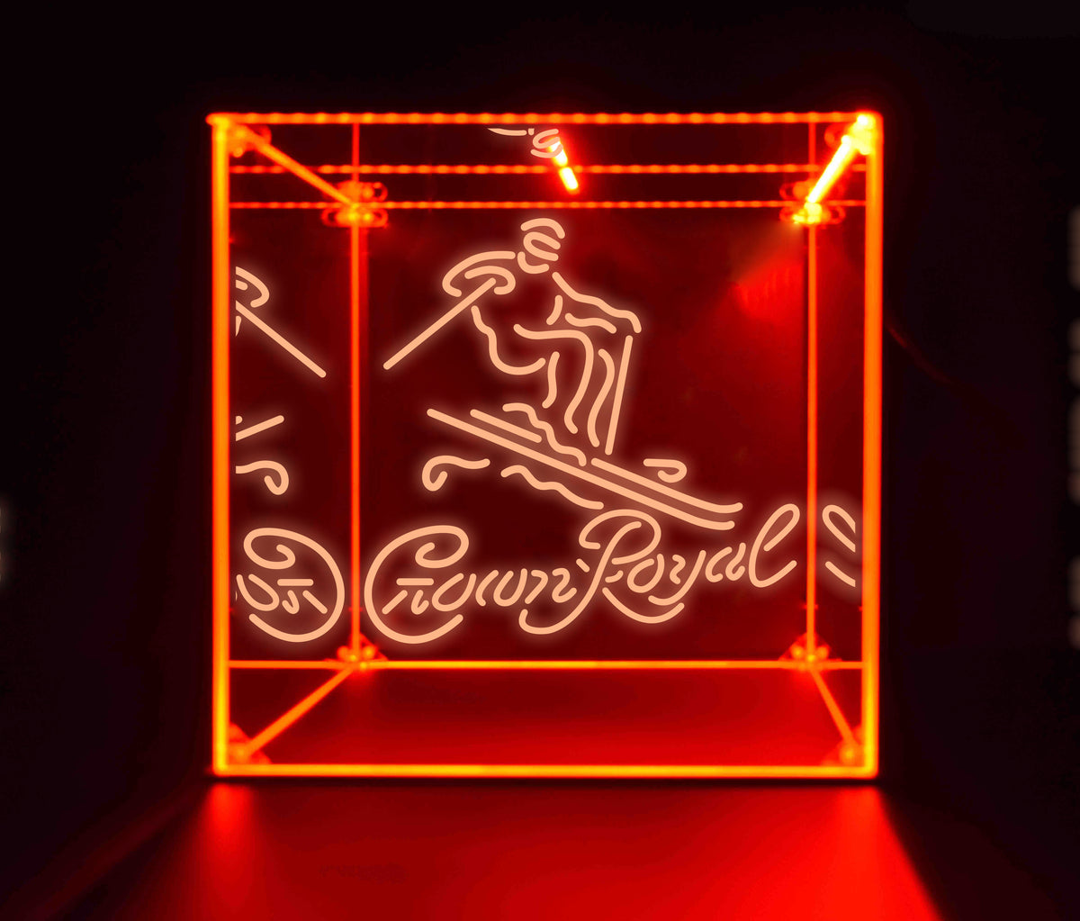 Wine, Champagne, Liquor, Beverage Bottle LED Display Case, Crown Royal